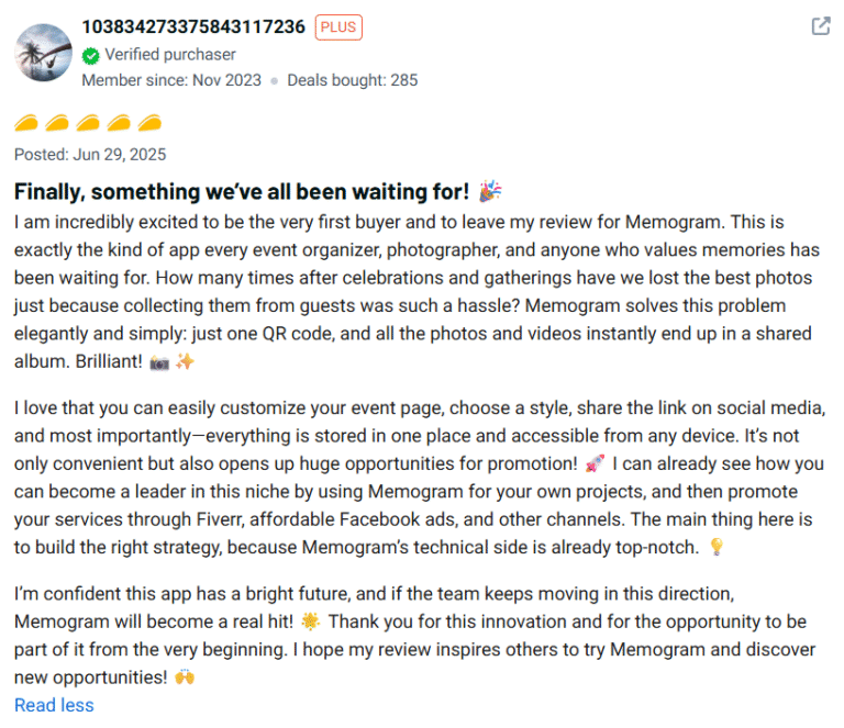 Memogram – Collect all photos and videos taken by your Guest at your ...